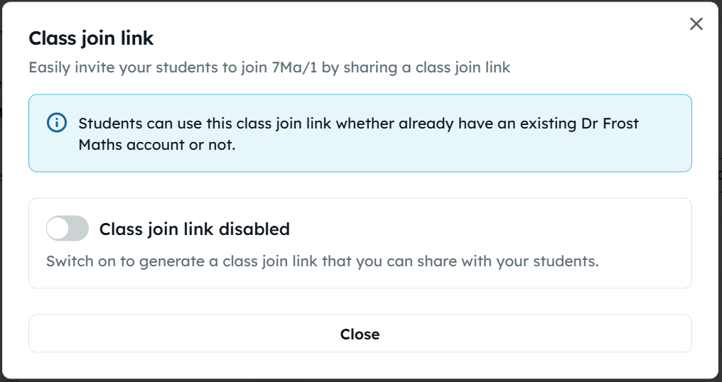 How do I invite students using a class join link? – Dr Frost Learning